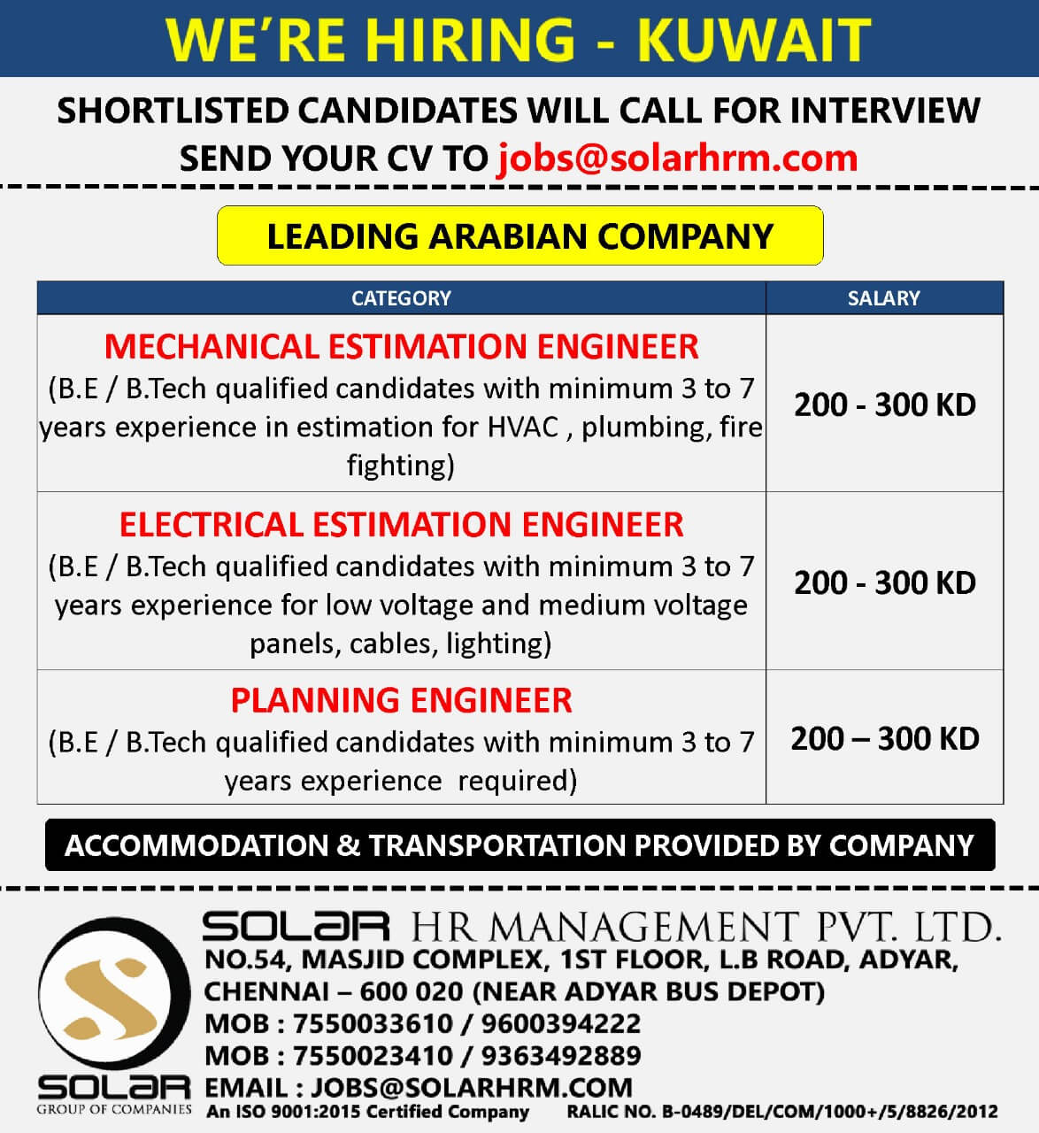 Urgently Required For Construction & Equipment Rental Company in Saudi Arabia - Preferred ARAMCO ...