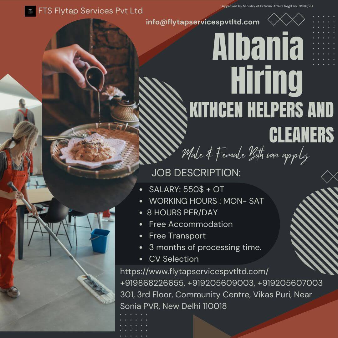 Urgent Hiring – Kitchen Helpers & Cleaners for Albania | Free ...