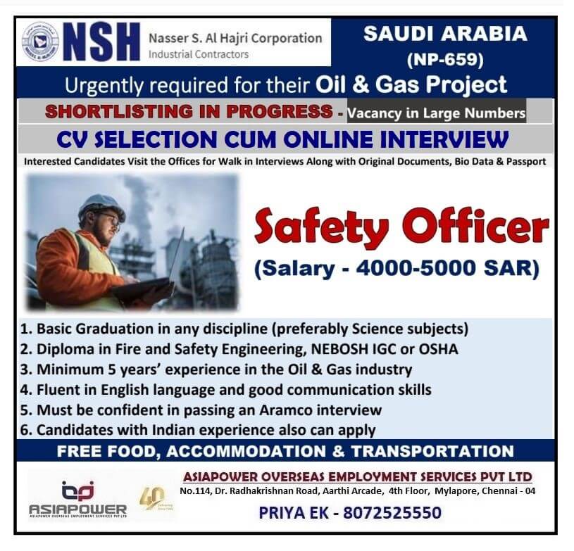 Get all the Job Postings of Employer ASIAPOWER RECRUITMENTCONSULTANTS LTD, Chennai from India