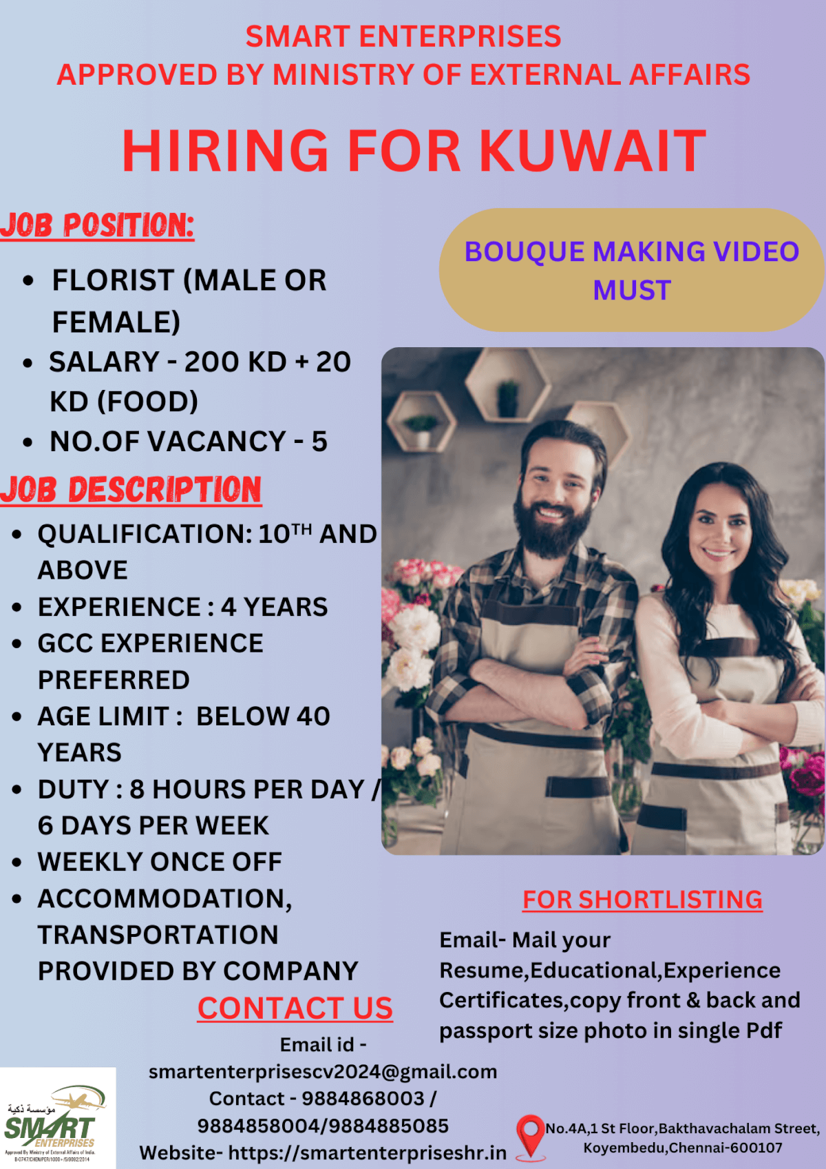 URGENT REQUIREMENT FOR SAUDI ARABIA