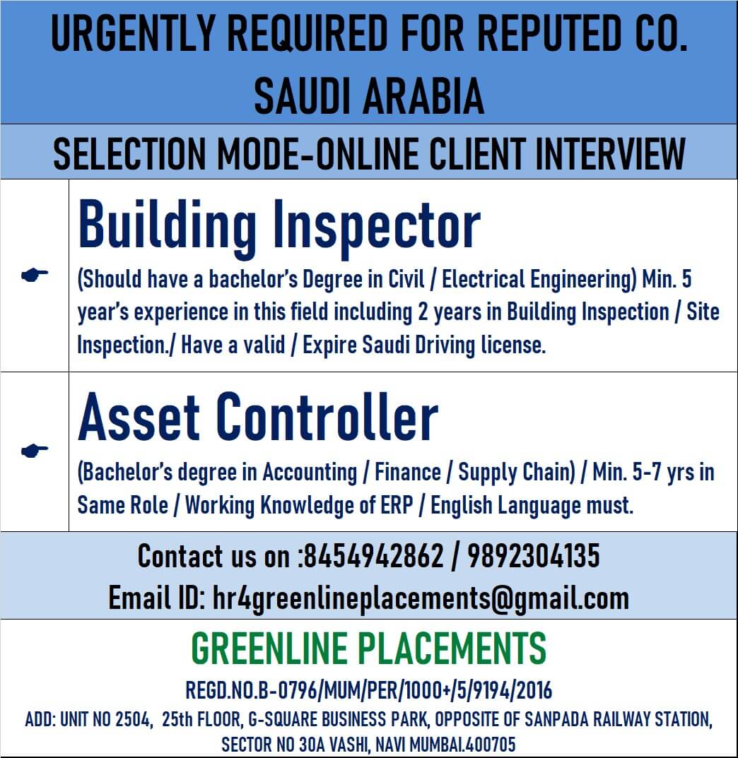 Get all the Job Postings of Employer GREENLINE PLACEMENTS from India
