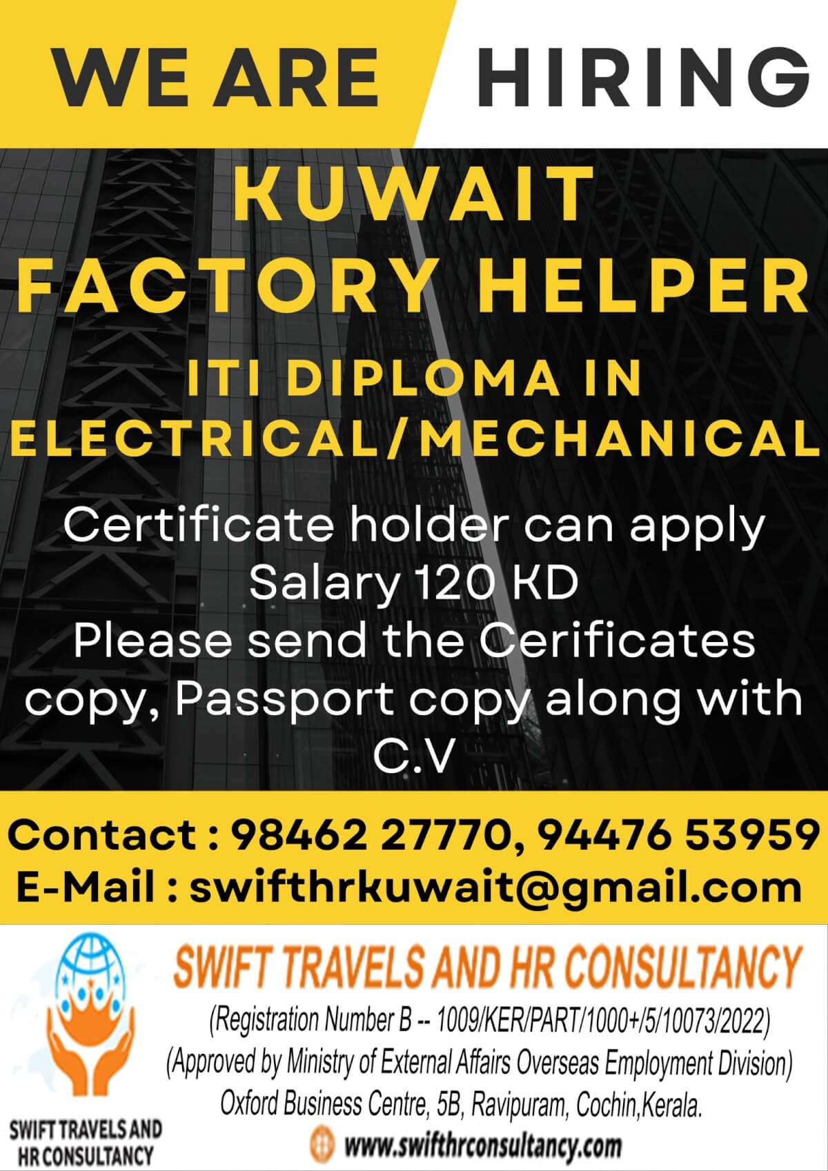 Get all the Job Postings of Employer SWIFT TRAVELS AND HR CONSULTANCY ...