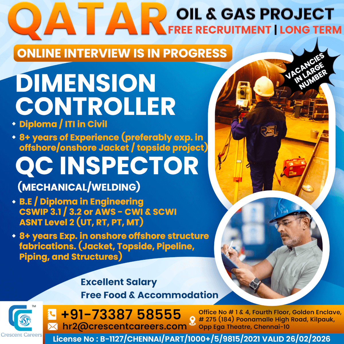 COATING SUPERVISOR / FBE FIELD JOINT COATING APPLICATOR / FBE FIELD ...