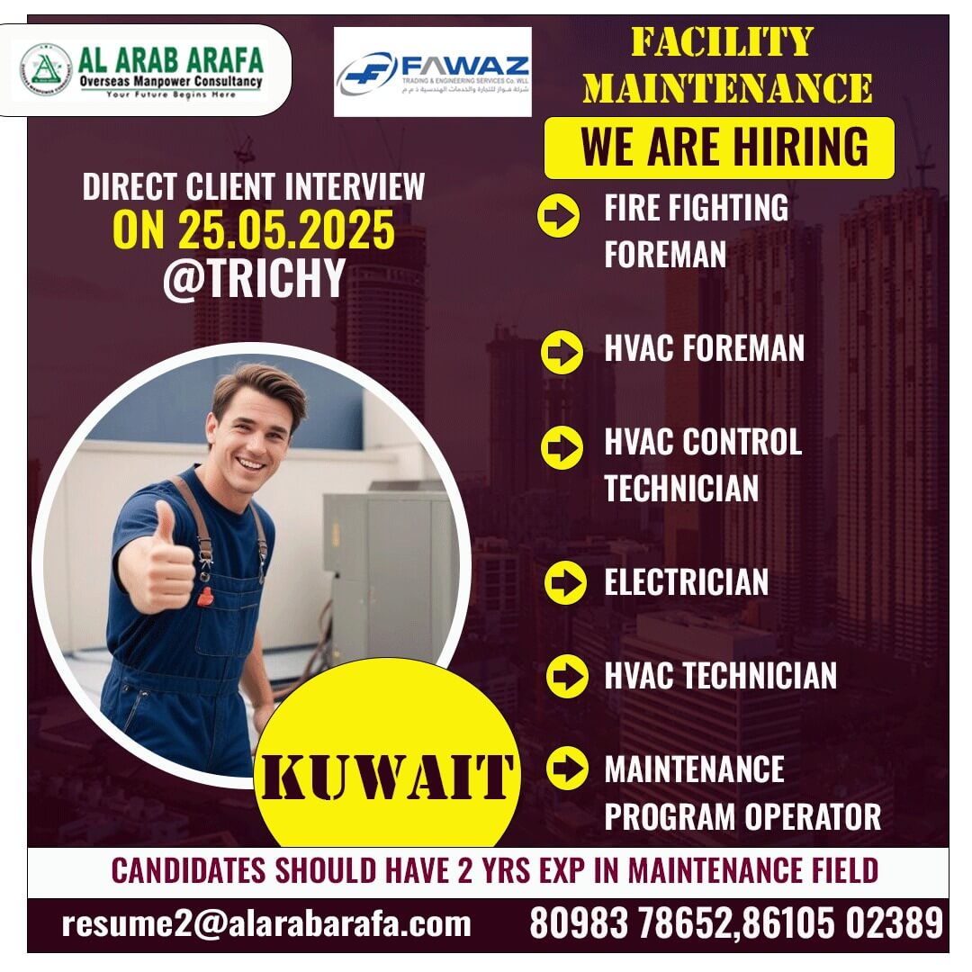 DIRECT CLIENT INTERVIEW ON 25.05.2025@TRICHY