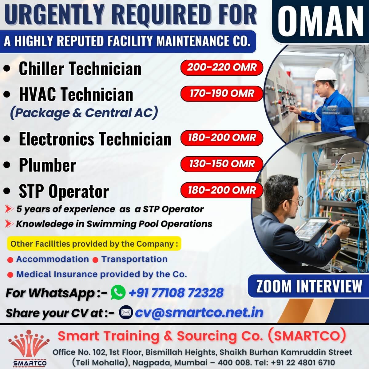 URGENTLY REQUIRED FOR OMAN A HIGHLY REPUTED FACILITY MAINTENANCE CO.