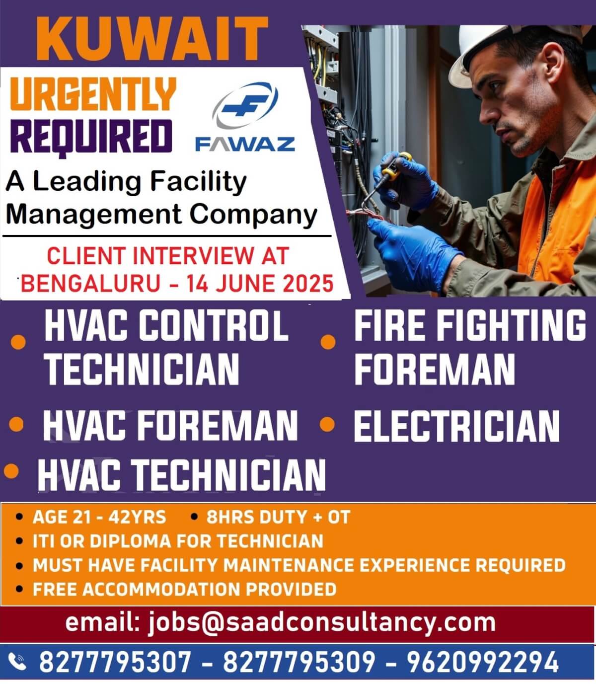 hiring for FACILITY MANAGEMENT CO - KUWAIT