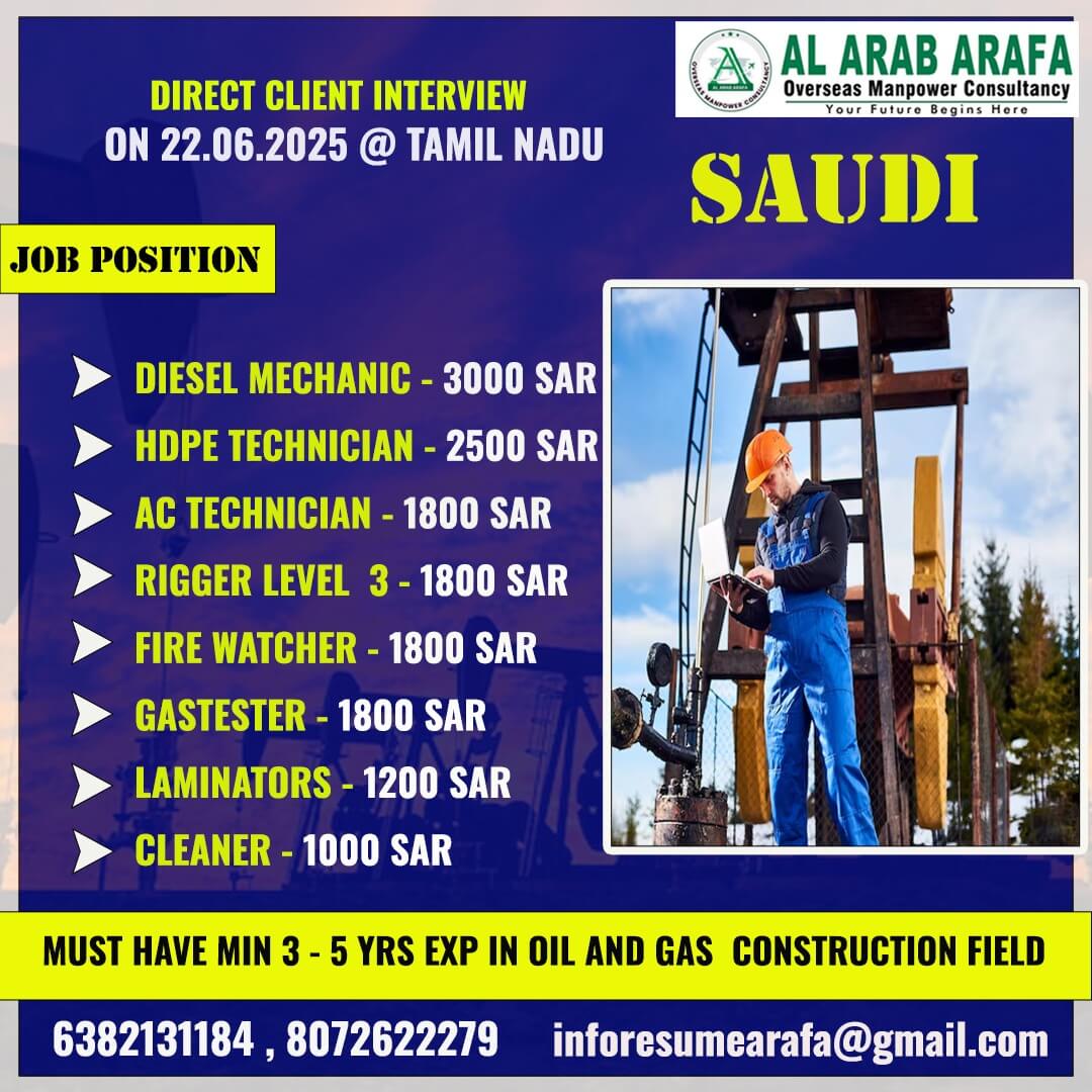 URGNETLY REQUIRED FOR A LEADING CO. IN SAUDI ARABIA - CLIENT INTERVIEW ...