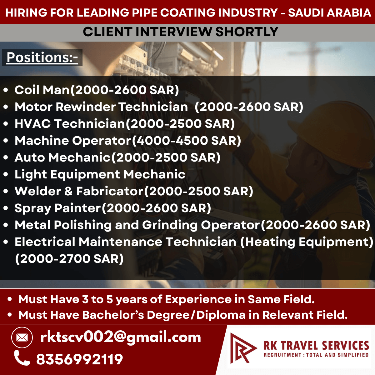 URGENT REQUIREMENT FOR DUBAI